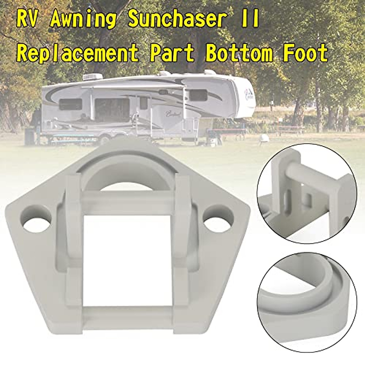 Frezon Aluminum RV Awning Hardware Fit for RV Awning Sunchaser II Replacement Part Bottom Foot Right or Left Side(only for Dometic Rounded Hardware)
