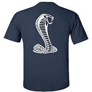 Fair Game Shelby Cobra Ford T-Shirt Mustang White Carroll Snake Silhouette Logo-Navy-XL
