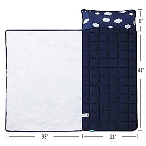 Nap Mats for Preschool Daycare Quilted Portable & Skin-Friendly Toddler Nap Mat Roll up Tavel Sleeping Bag for Kids with Removable Pillow Machine Washable