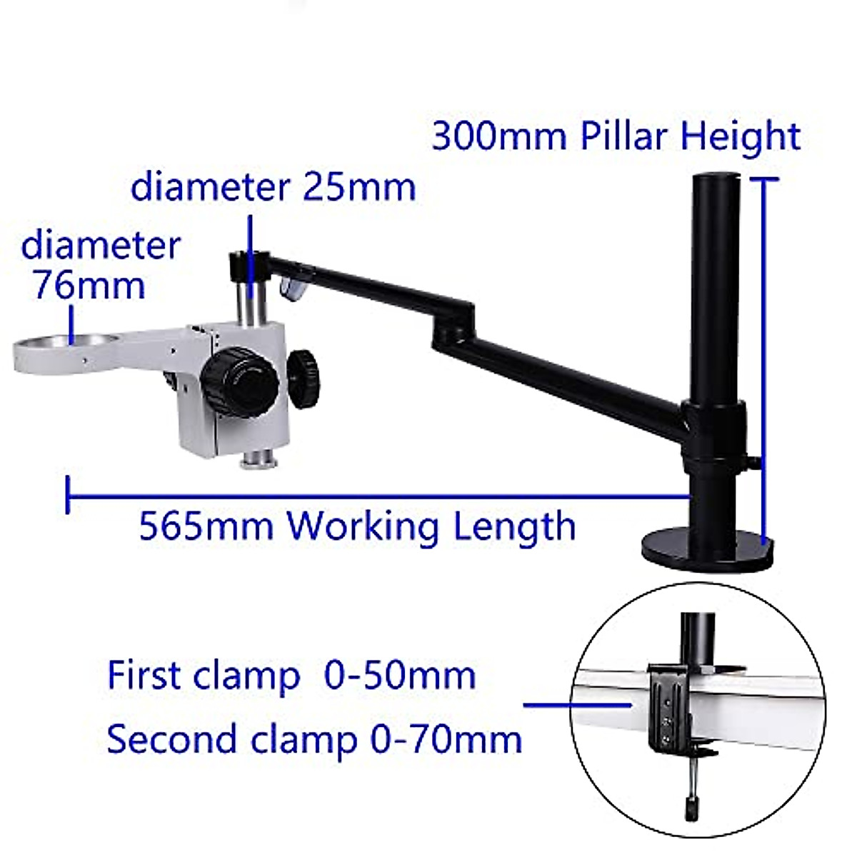 LXXSH Adjustable Microscope Stand Holder Metal 25MM Pillar Binocular ...