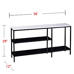 SEI Furniture Corman Console Table, 56" W x 12" D x 29" H, Black, Gray