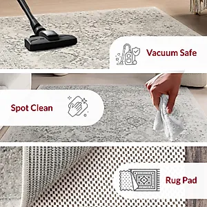 nuLOOM Odell Faded Vintage Area Rug, 5x7, Ivory