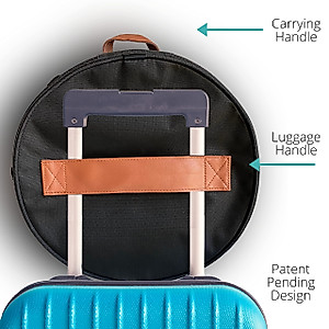 Small Hat Storage Box | Travel Hat Bag | Round Pop-up Storage Container for Fedoras and Small Hats | 13.5 Inch Wide | Collapsible Stackable | Hat Organizer | Closet Organization Bin (Black)