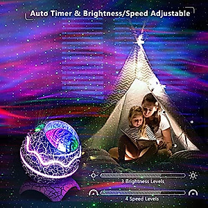Brizled Star Projector Night Light, Dinosaur Egg Shaped Galaxy Projector Light with Bluetooth Speaker & White Noise, LED Nebula Starry Night Light Projector Remote for Room Party Birthday Home Theater