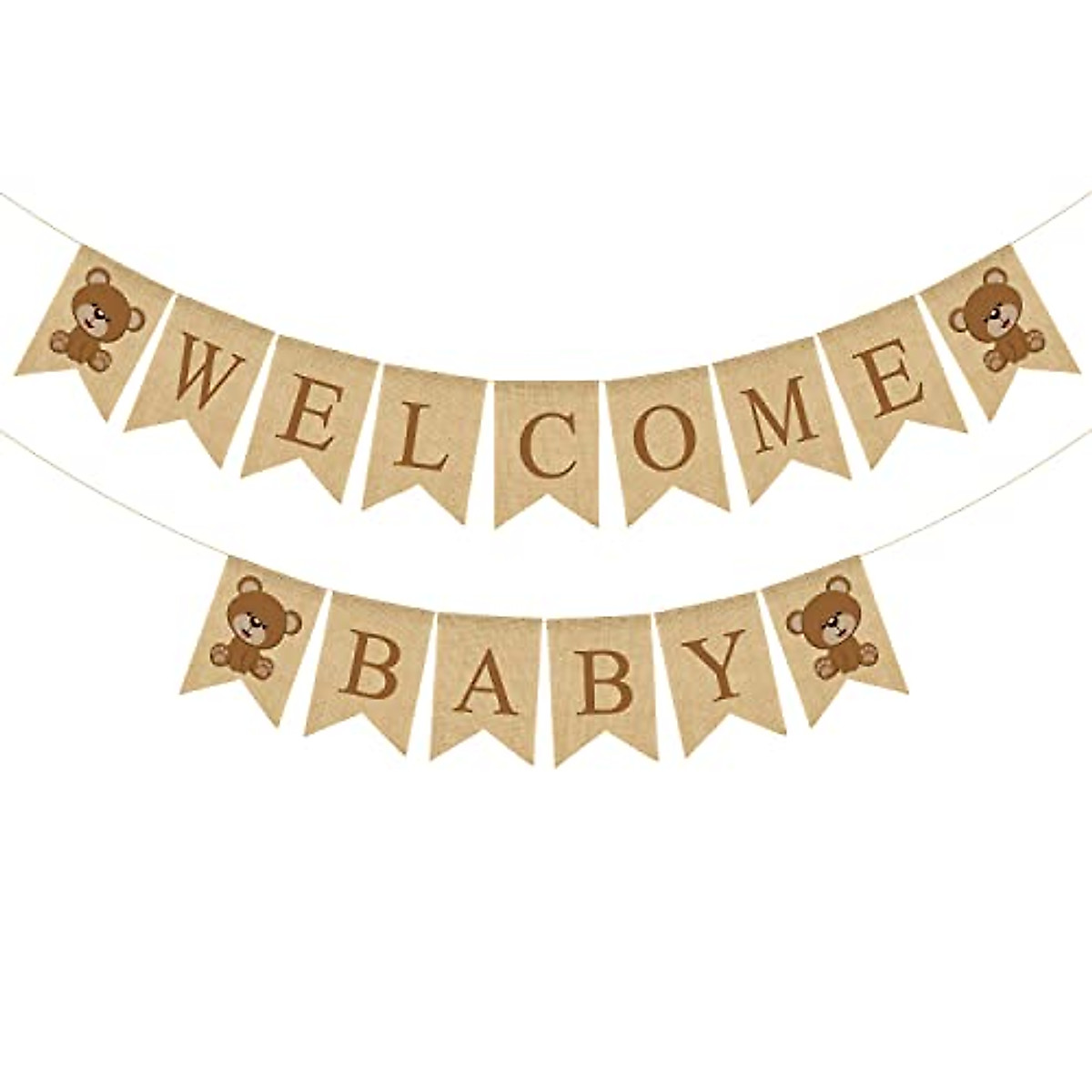 We Can Bearly Wait Baby Shower Party Decorations, Little Bear Baby Shower Themed Banner, Welcome Baby Burlap Banner for Boys and Girls,Baby Announcement and Gender Reveal Party Supplies and Favors,Vintage Garland and Sign,Suitable for Brown Teddy Bear The
