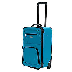 Rockland Journey Softside Upright Luggage Set,Expandable, Turquoise, 4-Piece (14/19/24/28)