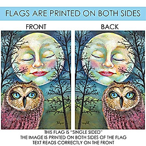 Toland Home Garden 12x18 Inch Double Sided Garden Flag Fall Flag, Moonlit Owl Fall Garden Flag For Outdoor Yard Decoration