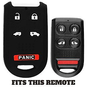 KeyGuardz Keyless Remote Car Key Fob Outer Shell Cover Soft Rubber Case 5 But for Honda Odyssey OUCG8D-399H-A (Pack of 2)
