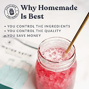 Cultures for Health Water Kefir Grains | DIY Fermented Probiotic Drink Powder for Stronger Gut Health | Heirloom Starter Makes Limitless Supply | Non-GMO Dairy Free Vegan Sparkling Water with Enzymes