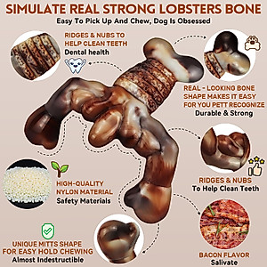 MOXIKIA Puppy Dog Chew Toy,Dog Bone for Aggressive Chewers,Bacon Flavor,Indestructible Tough Puppies Dog Toys,Teeth Cleaning and Training Puppy Supplies,Dog Chew Stick for Small Breed