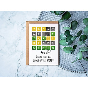 EirlysDesigns Birthday Card - Treat Gifts Party Happy Birthday - Hope Your Day Is Out Of This EirlysDesigns - Word Game - EirlysDesigns Card 5 x 7 inches