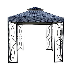 Garden Winds Replacement Canopy for The Garden Treasures 8x8 S-582D Gazebo - Standard 350 - Midnight Trellis