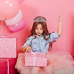 Birthday Sash Crown for Women Crystal Birthday Tiara and Crowns Premium Rhinestone Headband with Combs Birthday Outfits for Women Girls