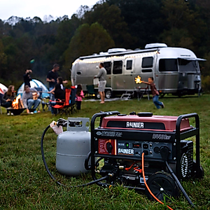RAINIER R4400DF Dual Fuel (Gas and Propane) Portable Generator with Electric Start - 4400 Peak Watts & 3600 Rated Watts - CARB Compliant