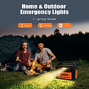 Geloo Portable Power Station 300W, 299Wh Solar Generator for Camping, Portable Solar Power Station 110V/300W AC, USB, PD Output, Portable Generator for Home Outdoor Camping RV Travel
