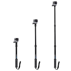 SANDMARC Pole - Black Edition: 17-40” Waterproof Extension Pole (Selfie Stick) for GoPro Hero 12, 11, 10, 9, 8, Max, 7, 6, Session, 5, 4, 3 - with Remote Clip