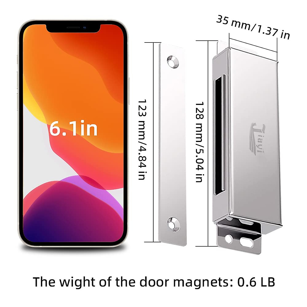 Jiayi Magnetic Cabinet Door Catches Heavy Duty Magnetic Door Latch 110lbs Large Cabinet Magnets Latches Stainless Steel Magnetic Door Catch for Heavy Door Closing Cupboard Door Closure Magnet