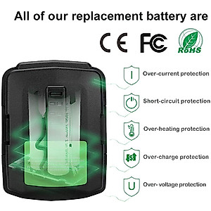 Hanaix 12V 3Ah Lithium Battery and Charger Compatible with RYOBI CB120L CB121L BPL-1220 130503001 130503005 (NOT for CB120N) for RYOBI 12V Lithium Battery