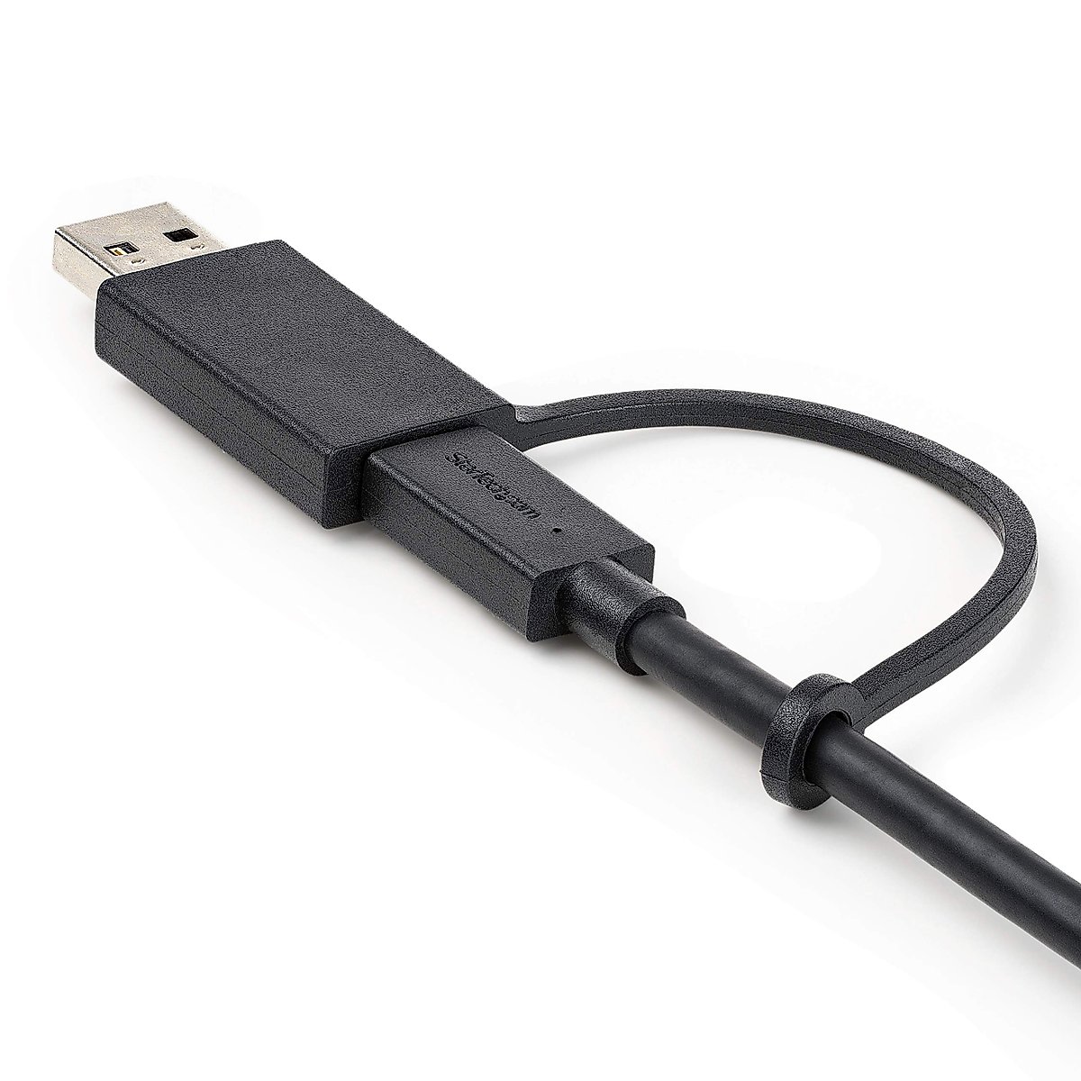 StarTech.com 3ft (1m) USB-C Cable with USB-A Adapter Dongle - Hybrid 2-in-1 USB C Cable w/USB-A - USB-C to USB-C (10Gbps/100W PD), USB-A to USB-C (5Gbps) - Ideal for Hybrid Docking Station (USBCCADP)