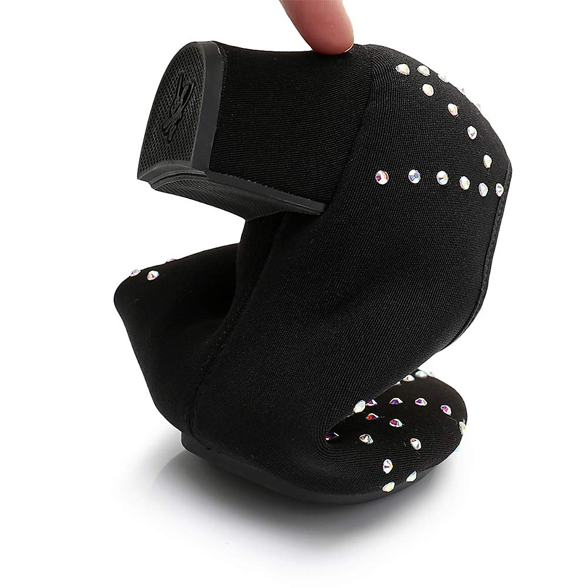 YKXLM Black Modern Jazz Dance Shoes Latin Ballroom Dance Sneakers Oxford Cloth Boost Dance Sports Shoes,Model WHNJB-5CM-JD, 6.5 B(M) US