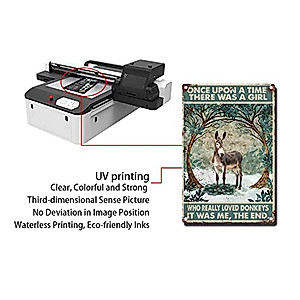 Tin Sign Once Upon A Time There Were A Girl Who Really Loved Donkey Tin Sign Metal Wall Decor for Garden Bars Restaurants Cafes 8×12inch/Tin Sign