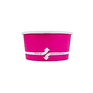 Karat [6oz - 1000 ct] Paper Ice Cream Cups for Hot/ Cold Food - Ideal for Ice Cream, Gelato, Yogurt and Snacks - Pink