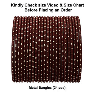 Efulgenz Indian Bangles Set Bollywood Plain Metal Bangle Bracelets Wedding Bangles Costume Jewelry for Women