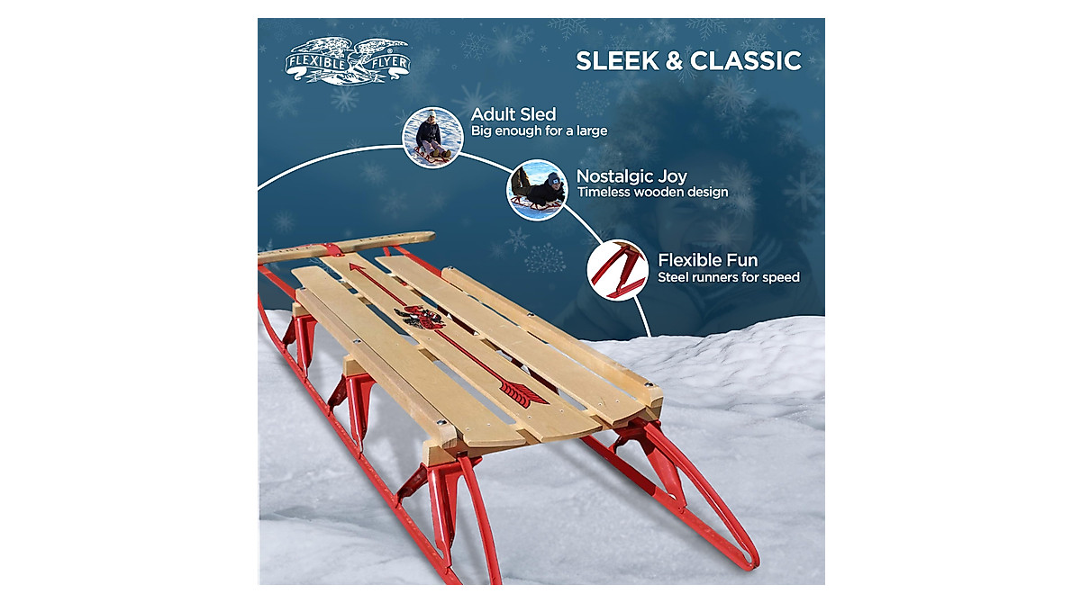 Paricon Flexible Flyer Steel & Wood Sled for Thrilling Rides