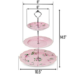 BTaT- Porcelain Dessert Stands, 3 Tier Cake Stand, Cupcake Stand, Floral Cupcake Display Stand, Cupcake Stands for Dessert Table, Tiered Cupcake Stand, Cupcake Tier, Cupcake Holder