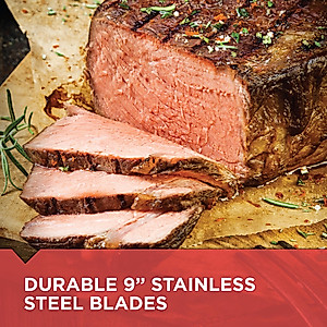 BLACK+DECKER 9 inch Electric Carving Knife, Comfort Grip Handle & Safety Lock Button, Stainless Steel Blades and Dishwasher Safe Parts, White