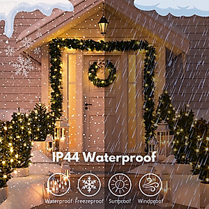 OZS Connectable Outdoor String Lights Waterproof, 2Pack 164ft 400 LED Christmas Tree Lights, 8 Modes Green Wire String Lights for Holiday Party Christmas Decorations, Warm White