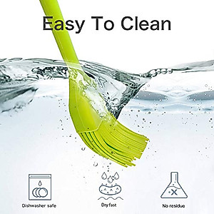 Silicone Basting Pastry Brush - Cooking Brush for Oil Sauce Butter Marinades, Food Brushes for BBQ Grill Kitchen Baking, Baster Brushes Baste Pastries Cakes Meat Desserts, Food Grade, Dishwasher Safe