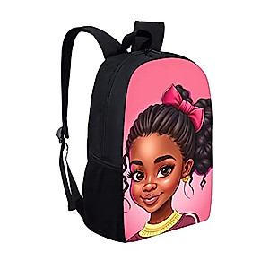 HUIACONG Laugh Afro Girls Backpack American African Girls School Bag Kindergarten Elementary Bookbag Pink Mochilas Escolares Para NiñOs
