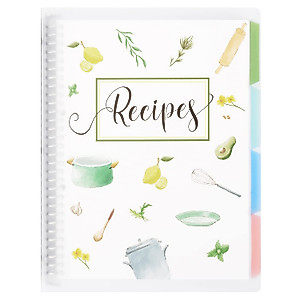 Recipe Book to Write in Your Own Recipes, 8.5" x 11" Personal Blank Recipe Notebook, Removable Hardcover Recipe Journal Book Binder with 8 Dividers and 24 Tabs, Hold up to 240 Recipes