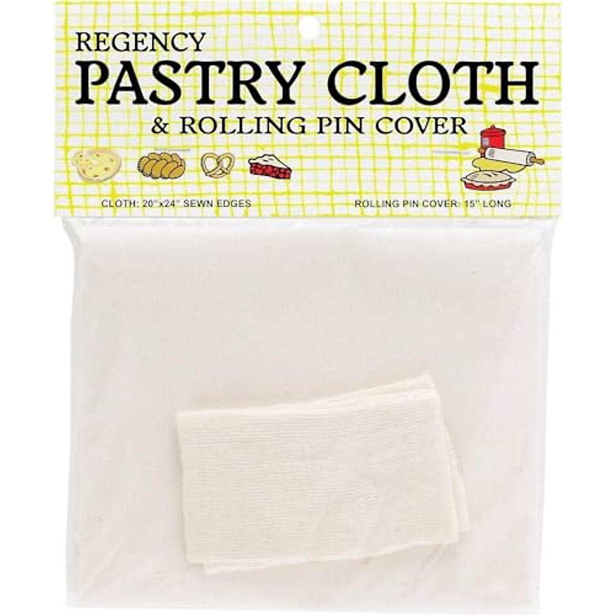 Norpro Rolling Pin Cover and Pastry Cloth Set, White