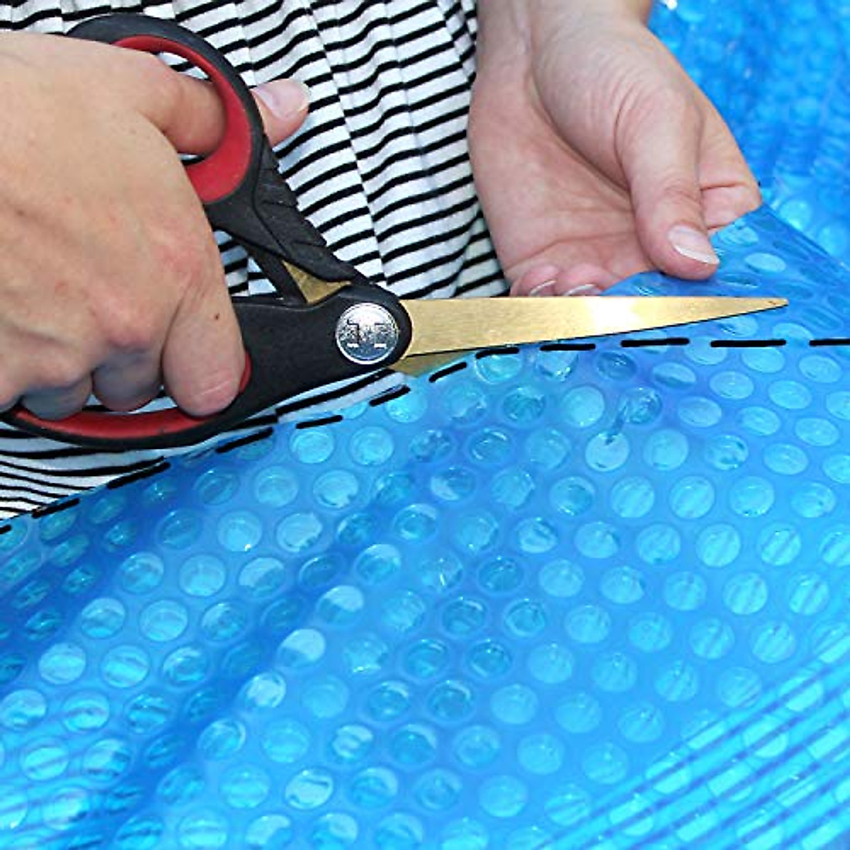 Spa Depot Thermo-Float 16-mil 8ft x 8ft Hot Tub Bubble Cover Floating Spa Blanket - trimmable Heavy-Duty Insulating Solar Heating