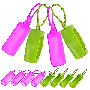 FRCOLOR Parfum 12pcs Cylindrical Bottle Silicone Sleeve Perfum Travel Bottle Set Silicone Case Silicone Roller Bottle Cover Bottle Silicone Protectors Travel Size Bottle Covers Perfume Bottle Pefume