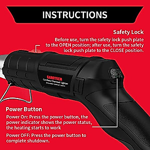 Gardtech Cordless Charcoal Fire Starter for Lighting Up Real Hardwood Charcoal, Rechargeable Flameless Fire Starters - Portable Fire Lighter Perfect for Grillers Barbeque Party Campfires