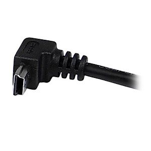 StarTech.com 1m Mini USB Cable Cord - A to Up Angle Mini B - Up Angled Mini USB Cable - 1x USB A (M), 1x USB Mini B (M) - Black (USBAMB1MU)