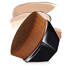 Flat Top Foundation Brush, TEOYALL Flawless Kabuki Brush Face Makeup Brush for Blending Liquid, Cream, Cosmetics with Storage Box (Black)