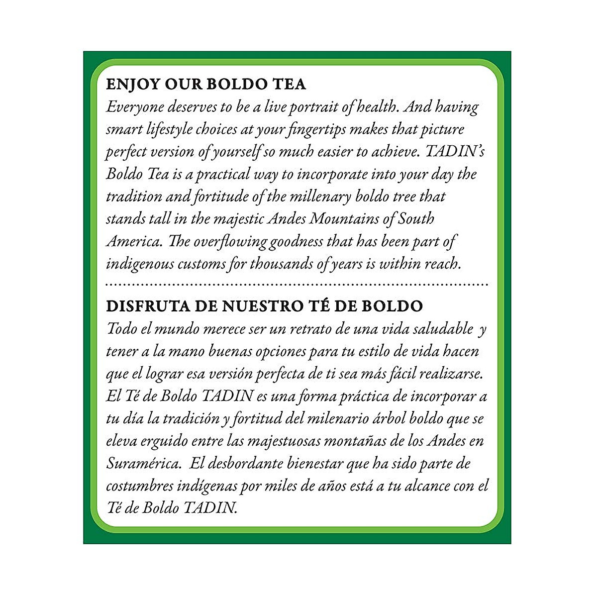 Tadin Boldo Herbal Tea. Caffeine Free. 24 Tea Bags. 1.18 oz. Pack of 3