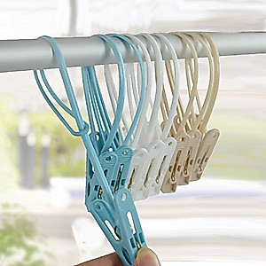 MXY Clothespins Socks Clip Underwear Clothes Clips Plastic Nonslip Grips Hanging Hold Pegs Travel Wardrobe Hanging Folders Clamps with Rope Strap Can Hang Anywhere You Need Set of 15 Pieces