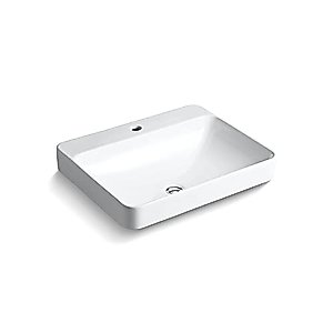 Kohler 2660-1-0 Vox Vessel Bathroom Sink with Single Faucet Hole, One Size, White