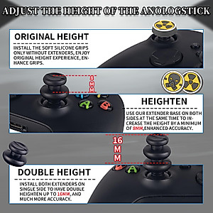 PlayRealm NO Falling Off Thumbstick Extender x 2 & Thumb Grip x 4 for Xbox Series & Xbox one Controller(Paw Purple)