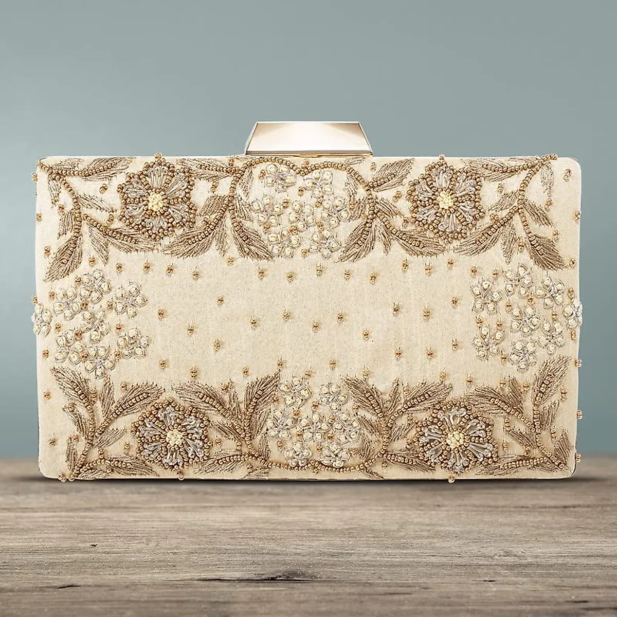 Aheli Clutch Purses for Women Wedding Handmade Evening Handbags Party Bridal Clutch (C05G)