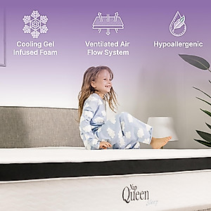 NapQueen 8 Inch Maxima Hybrid Mattress, Twin Size, Cooling Gel Infused Memory Foam and Innerspring Mattress, Bed in a Box