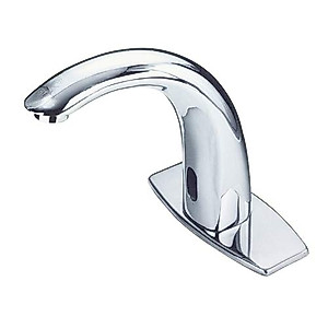 Bath Select Lano Deck Mount Sensor Faucet - BST502N Luxurious Design Solid Brass Touchless Automatic Sensor Water Mixer Faucet Without Soap Dispenser - Chrome Finish