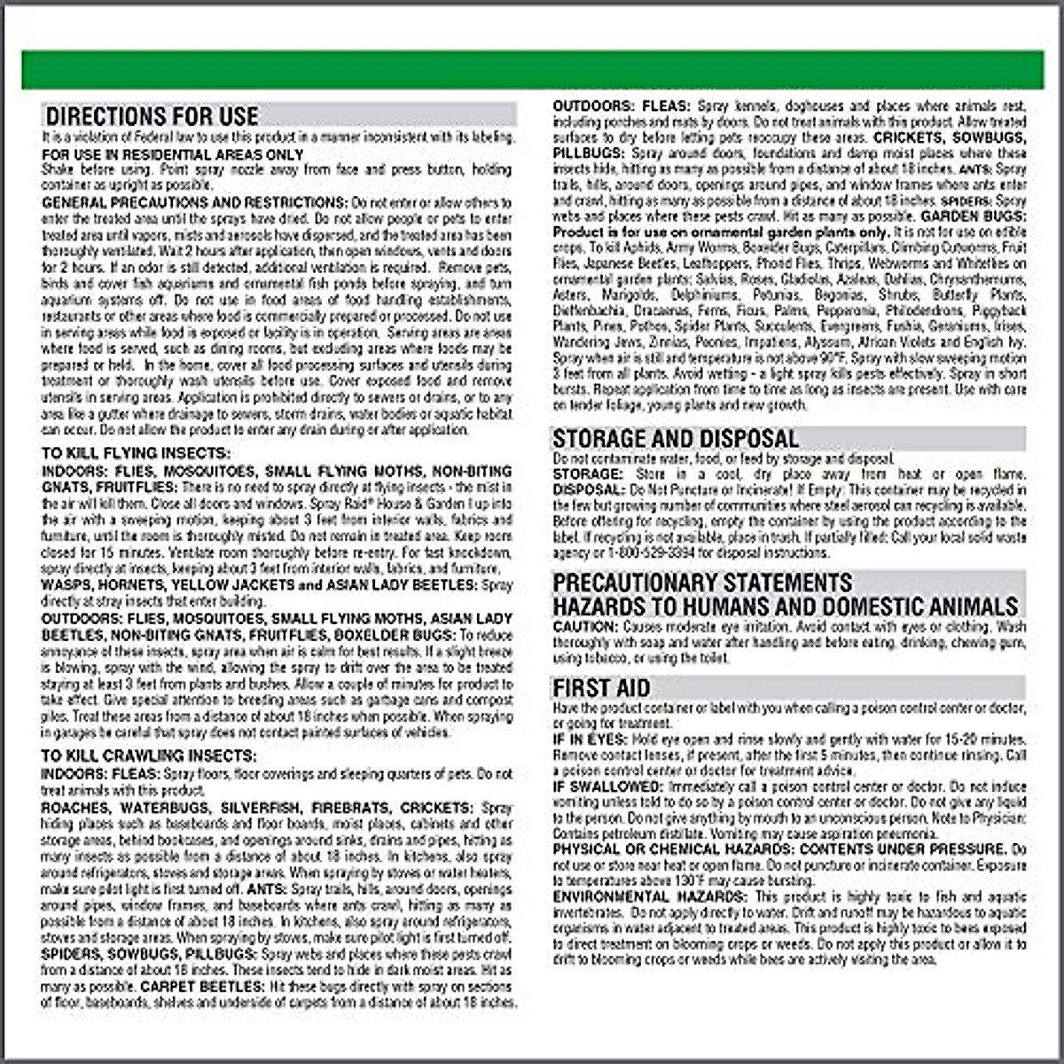 Raid House and Garden Aerosol, 11 OZ, Pack of 3