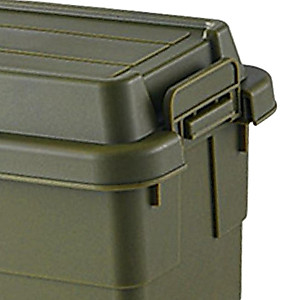 Almencla Stackable Outdoor Storage Box Hiking Waterproof Basket Picnic Camping Car Trunk Organizer for Traveling, Backpacking, Fishing, BBQ, Barbecue, Green, Medium