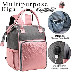 QZLKNIT Knitting Bag Backpack, Yarn Storage Organizer Bag, Yarn Organizer Tote Bag, Crochet Bag with USB Charging Port，Yarn Bag Organizer for Crochet Accessories (Bag Only)